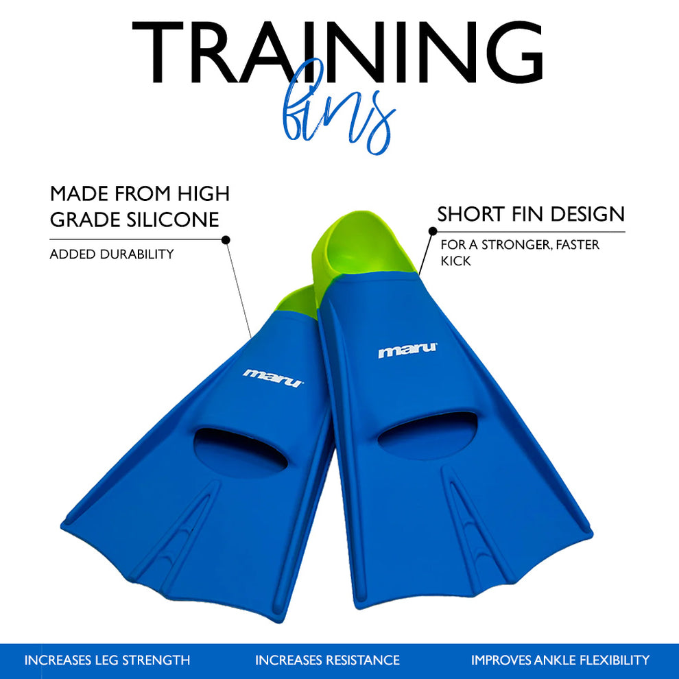 Training Fins | Blue and Lime | Maru – Maru Swimwear